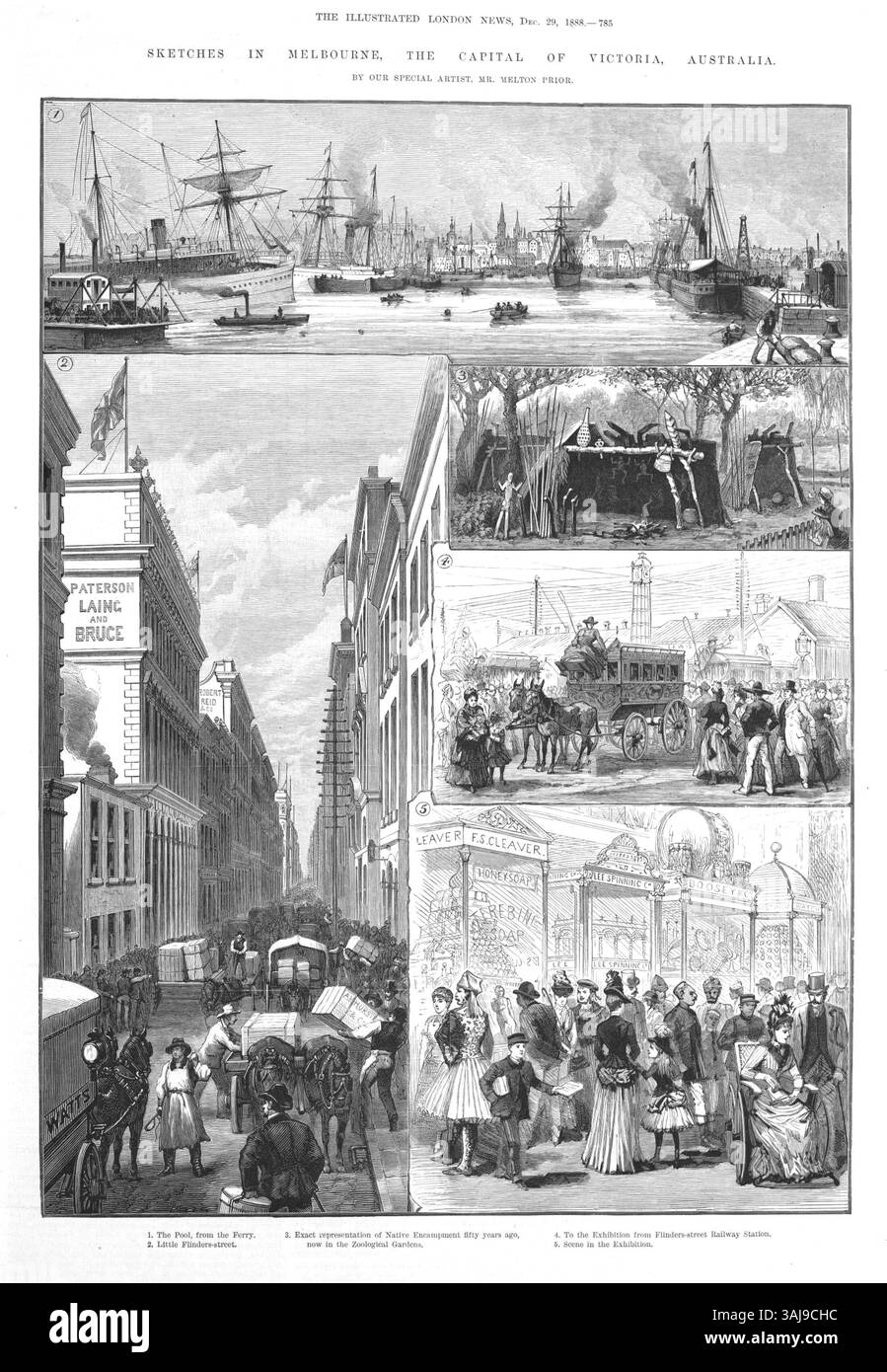 This series of sketches in Melbourne, Australia, from The Illustrated ...