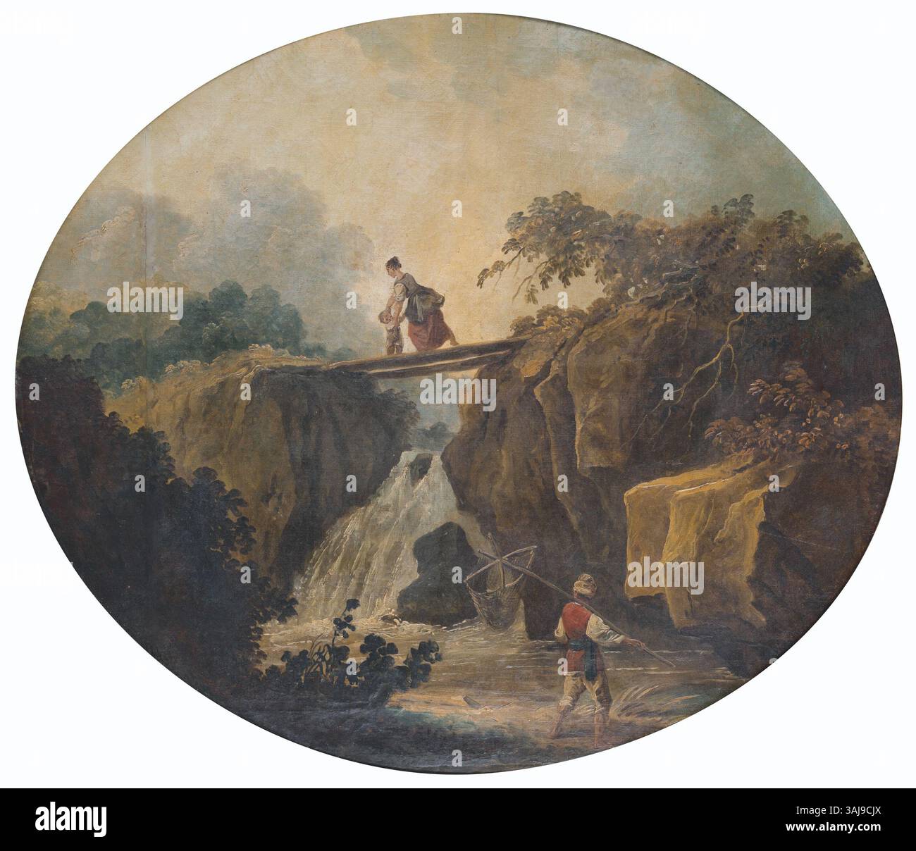 Hubert Robert’s 'Paysage de cascade avec un pont' (Waterfall Landscape ...