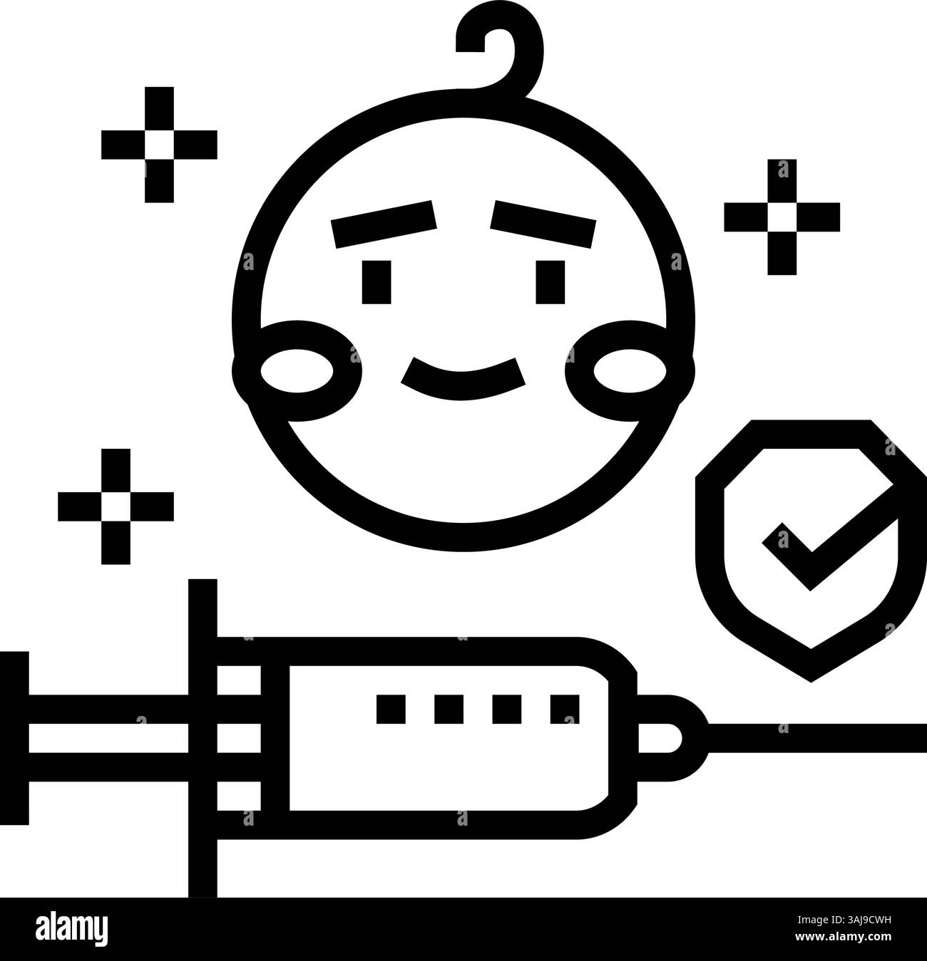 vaccination child care nurse line icon vector illustration Stock Vector ...