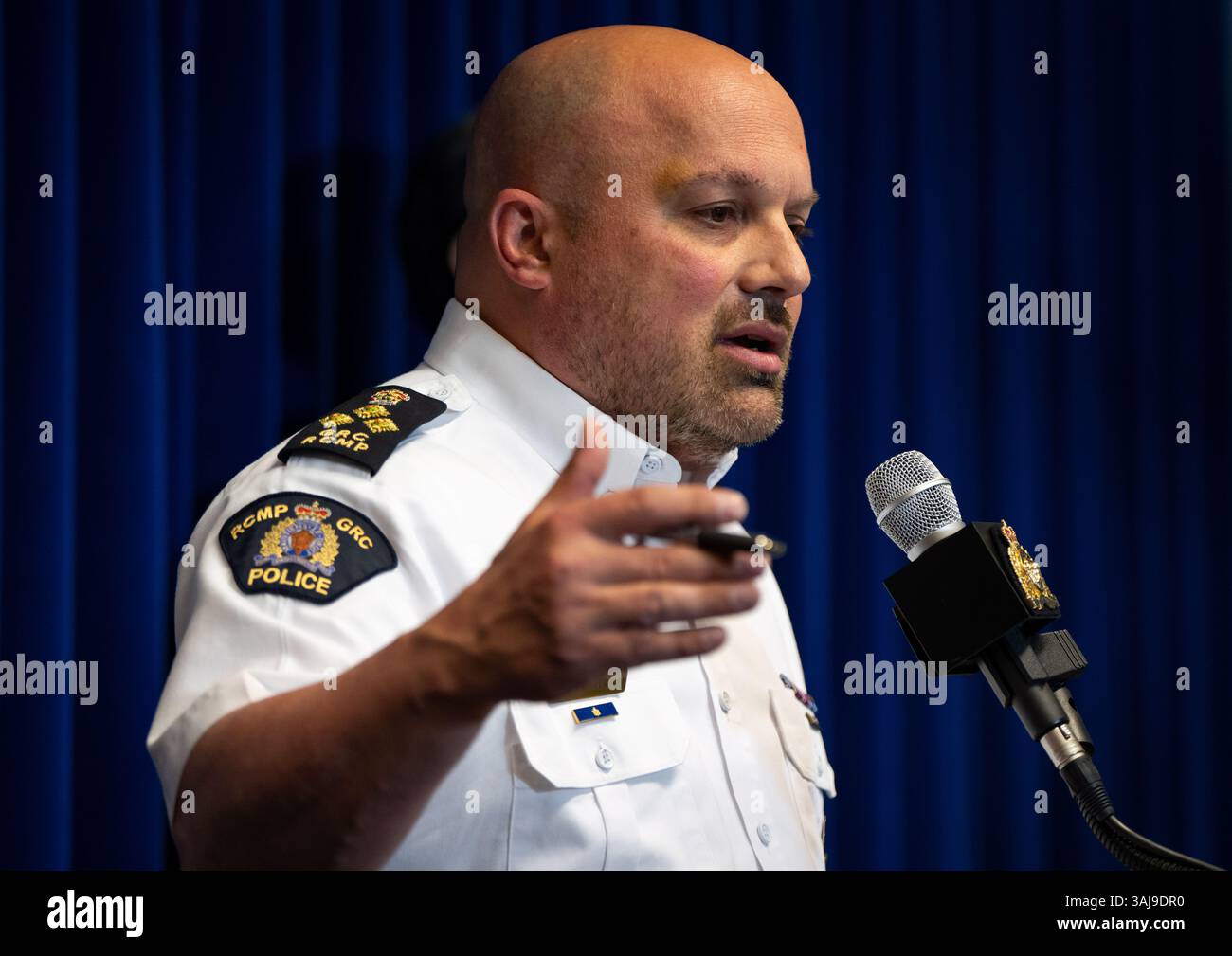 Surrey, Canada. 10th Apr, 2025. Commander of the RCMP Federal Policing ...