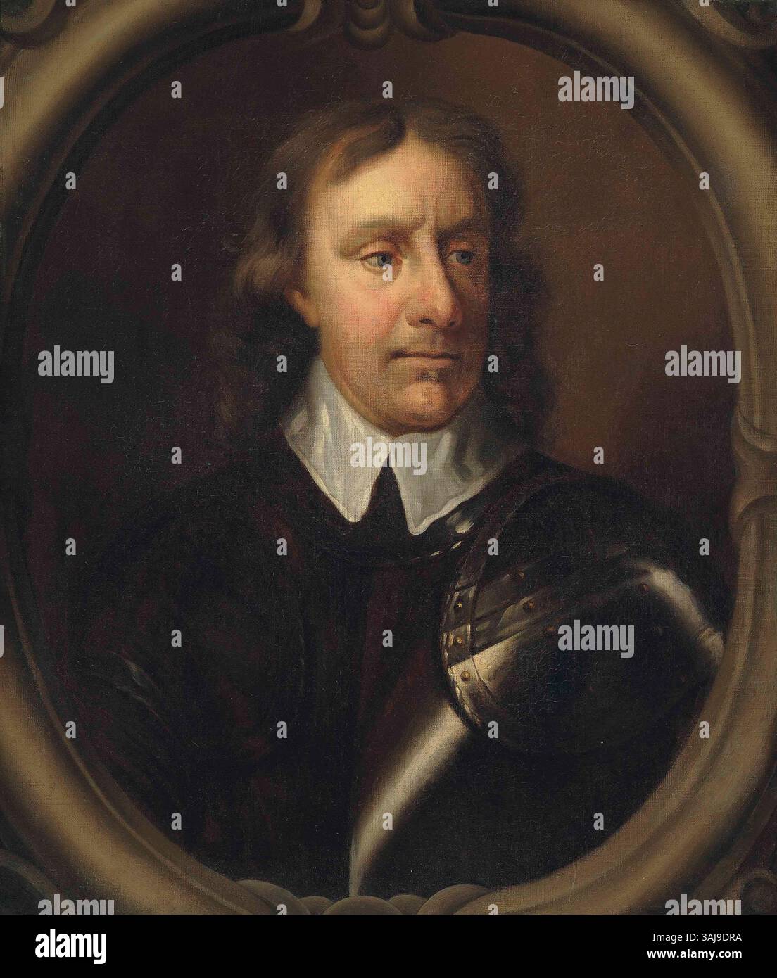 A painted oval portrait of Oliver Cromwell by Samuel Cooper. The ...