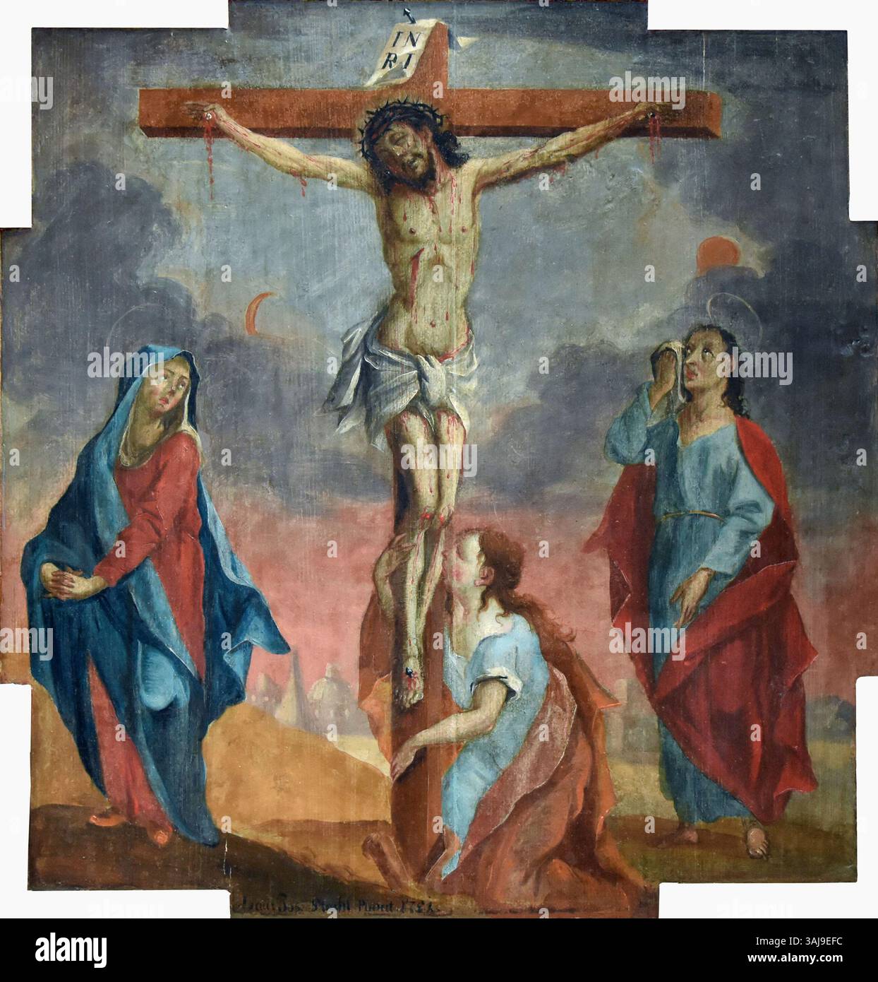 Laurenz Joseph Stachl's 1751 oil on canvas, depicting the Crucifixion of Christ, is part of a ...