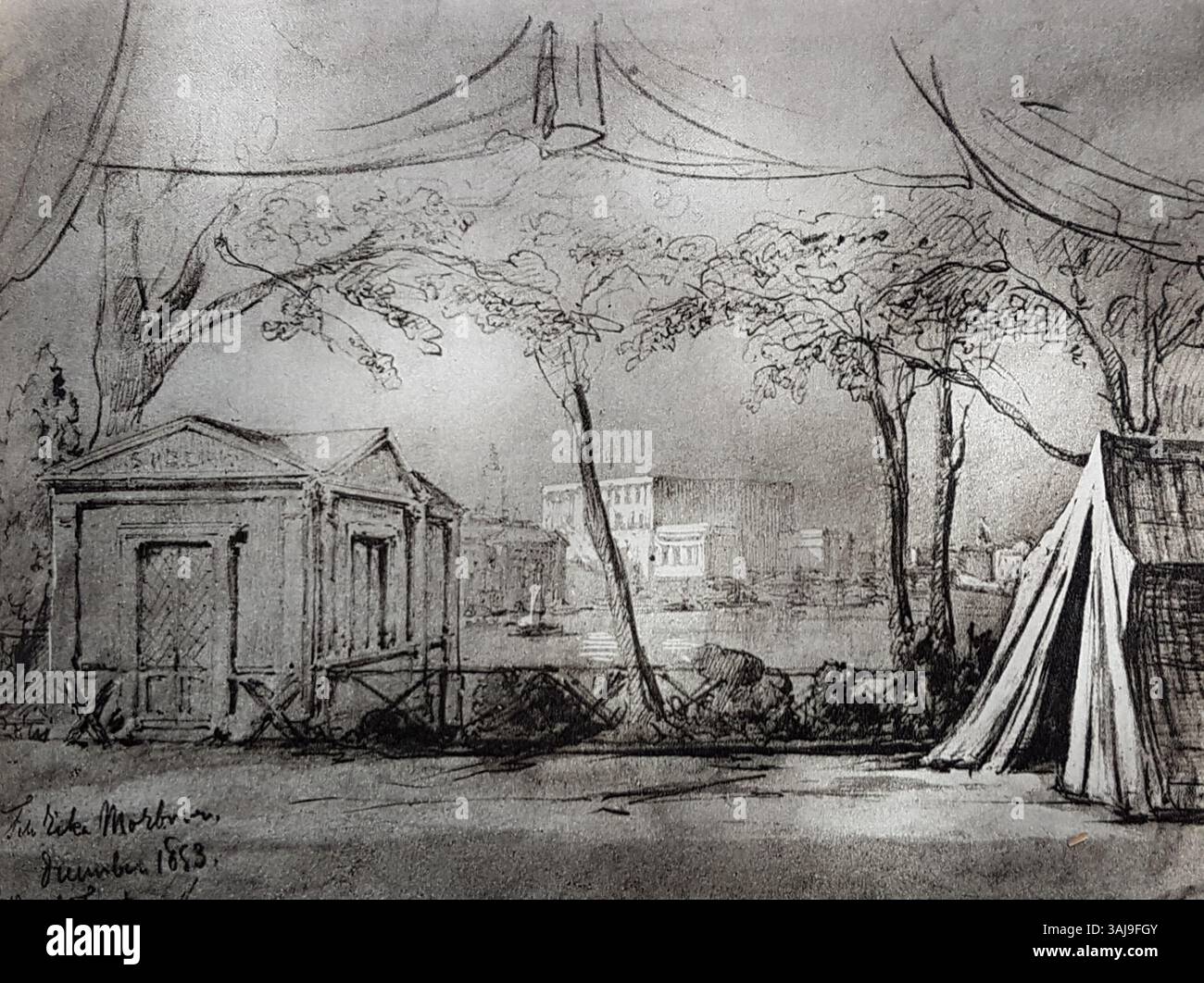 Scene sketch for the opera Rika, executed by Emil Roberg, photographed ...