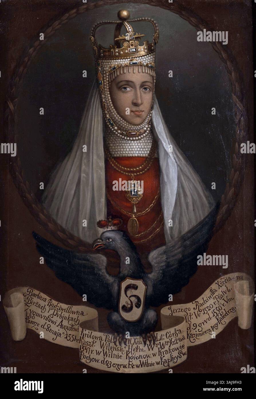 This anonymous 18th-century painting of Barbara Radzivi, painted ...