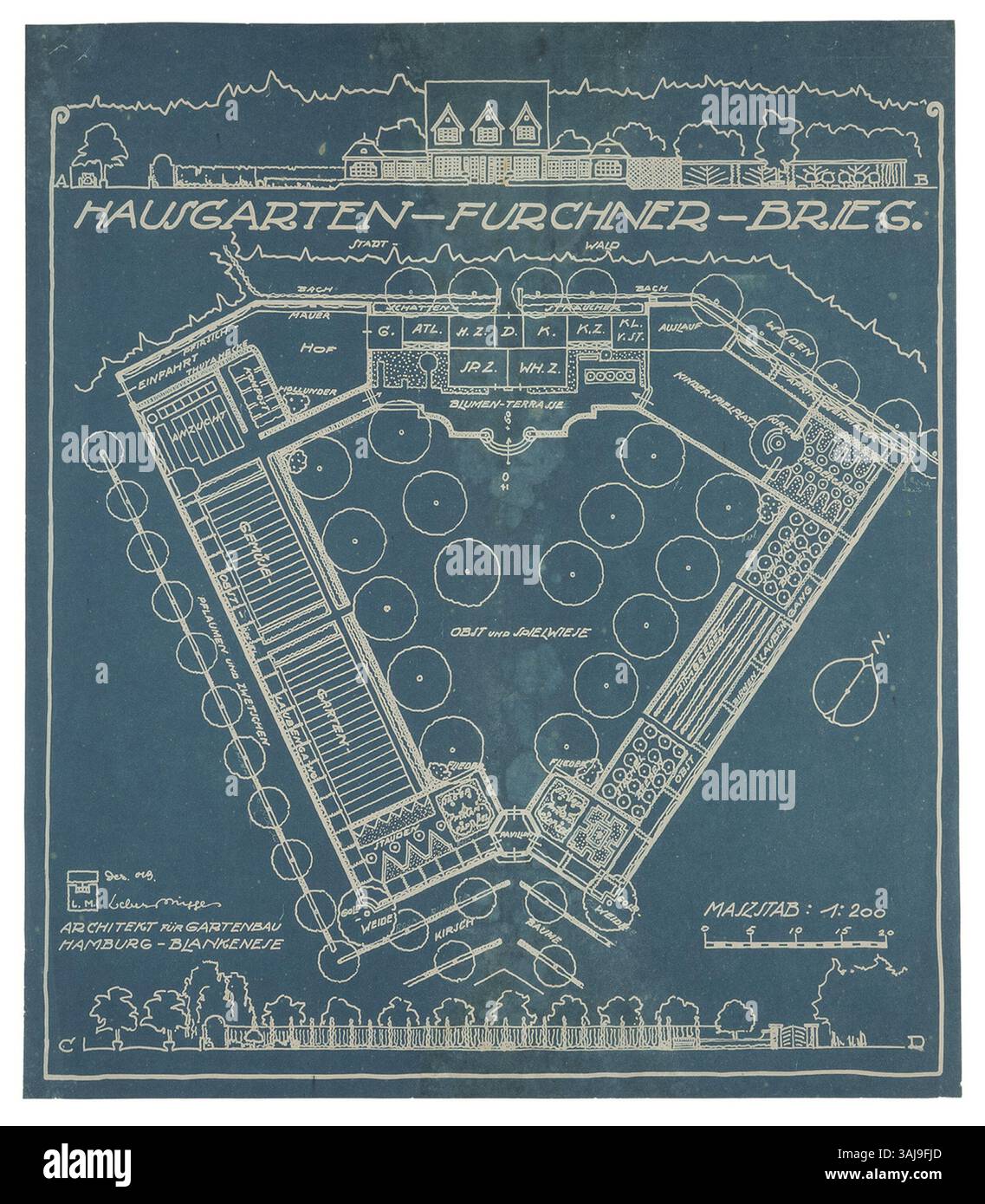 This blueprint by Leberecht Migge depicts the garden design for the ...