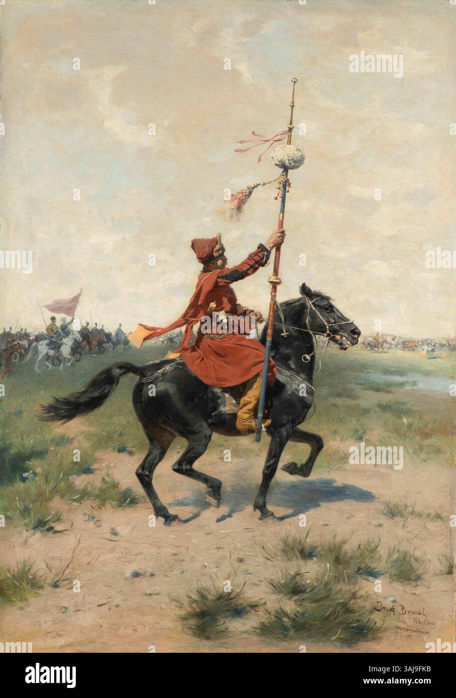 Józef Brandt’s 1883-1885 oil painting 'Lisowczyk' depicts a rider armed ...