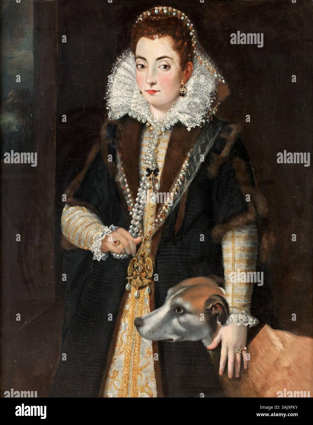 This 16th-century Spanish portrait depicts a noblewoman or queen ...