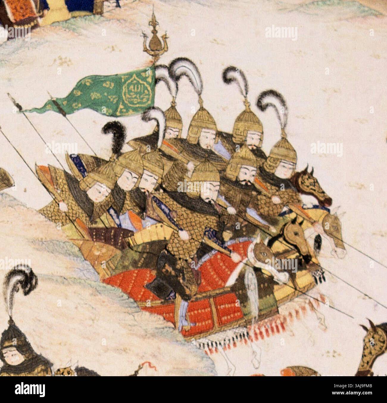 This detail from a 1481 manuscript in Tabriz illustrates a cavalry ...