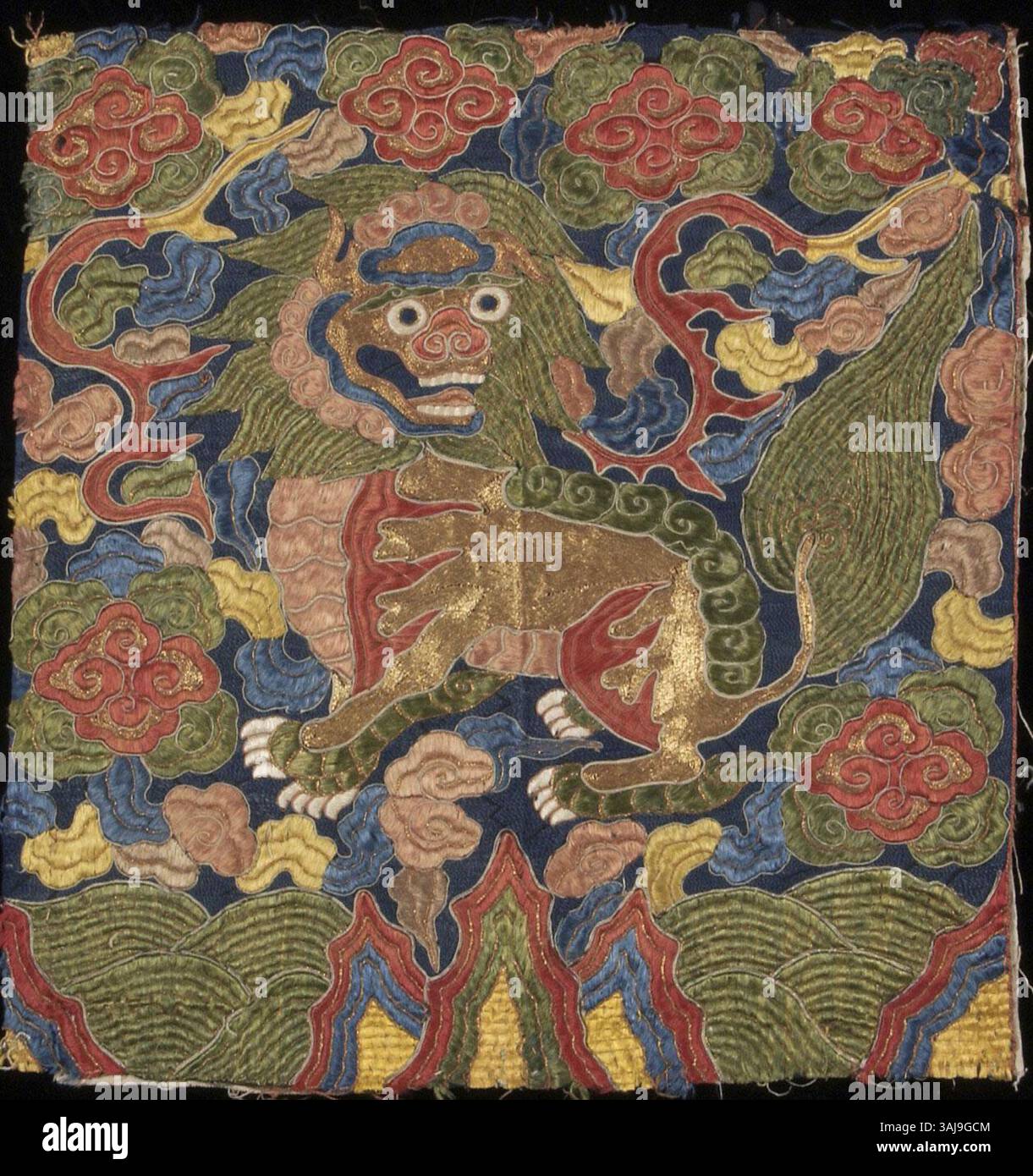 A military rank badge from the late Ming dynasty, featuring a striding ...