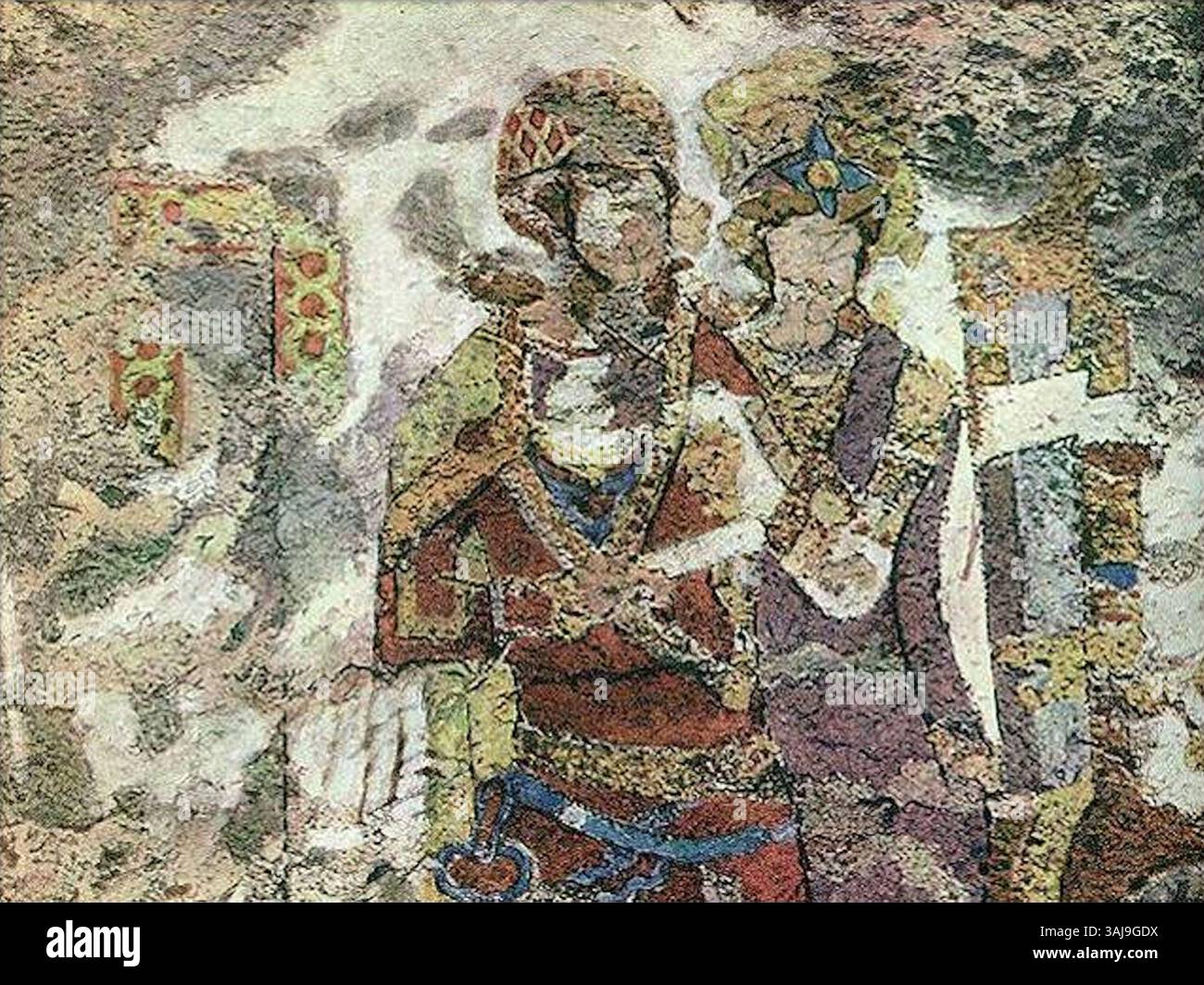 The Kuh i Khwaja wall paintings, dated to the 4th-7th centuries CE ...