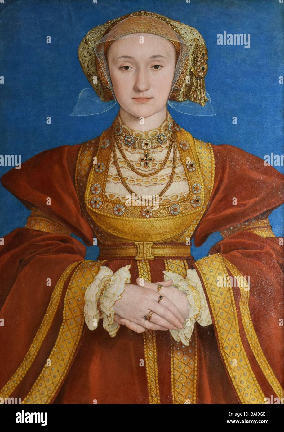 Hans Holbein the Younger's portrait of Anne of Cleves, painted around 1539, depicts the fourth ...