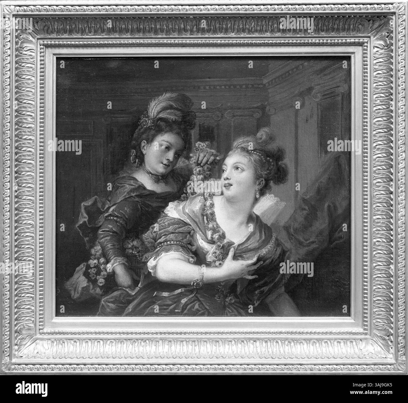 This oil painting, created between 1701 and 1799, depicts a theatrical ...