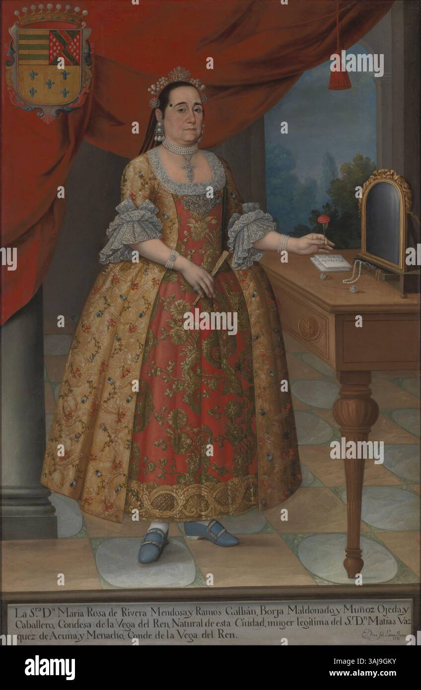 This 1780s portrait by Pedro José Díaz depicts María-Rosa de Ribera ...