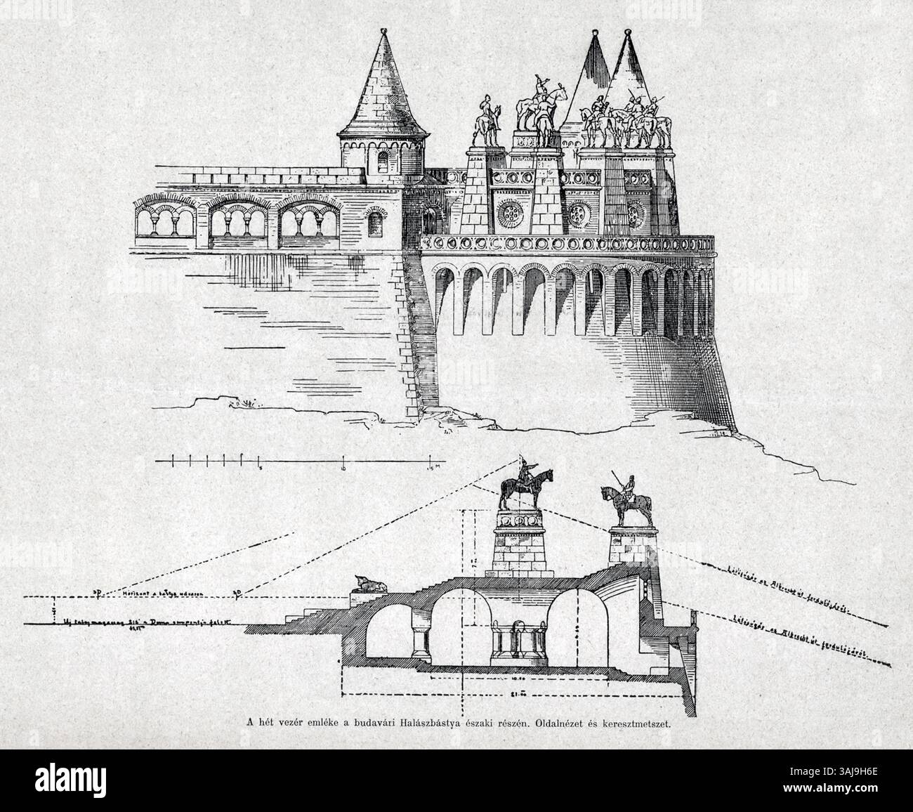This 1894 drawing by Frigyes Schulek illustrates the architectural ...