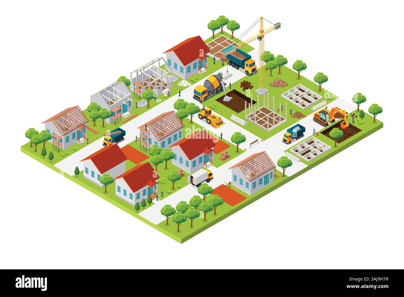 Real construction worker working Cut Out Stock Images & Pictures - Alamy