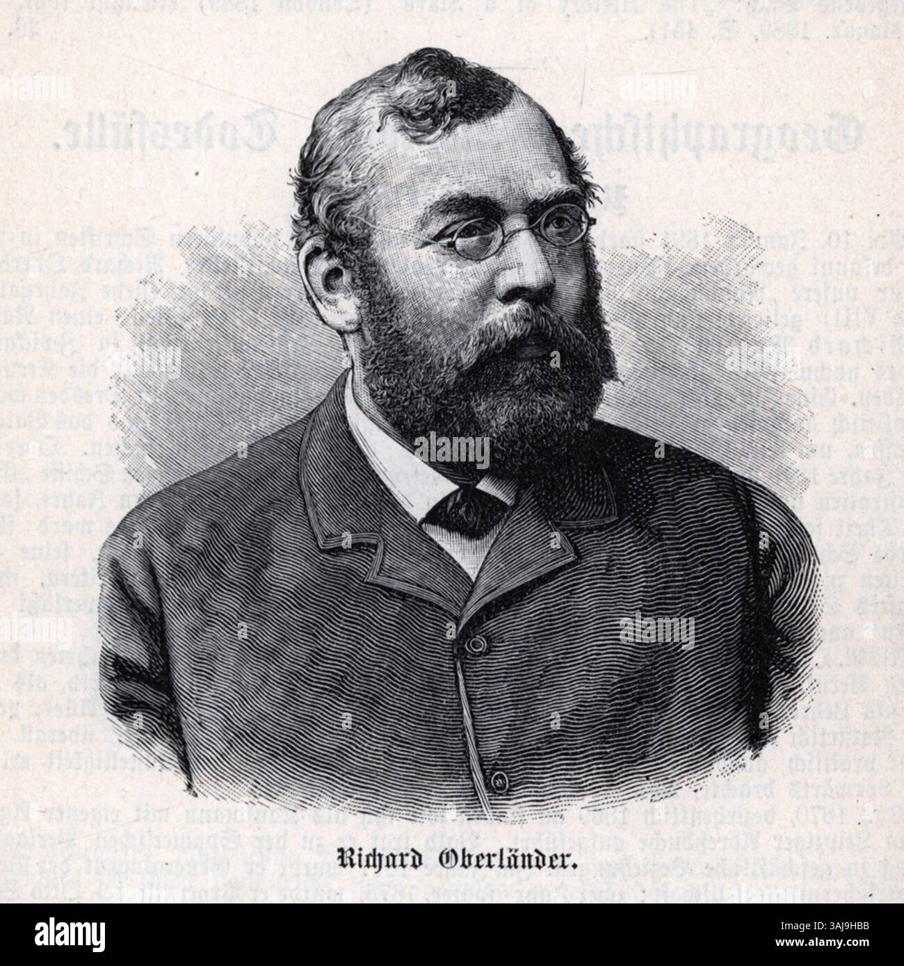 A portrait of Richard Oberländer, dating from 1888, depicting the ...