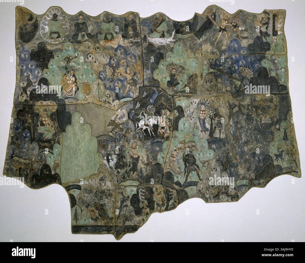 A 5th-century CE ceiling painting from the Cave of the High Place ...