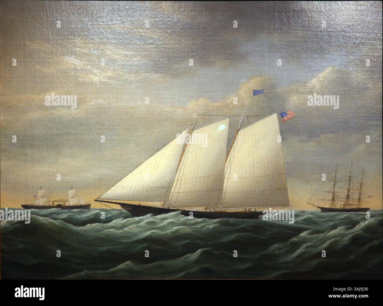 This painting by John Hansen, circa 1857, depicts the yacht America ...