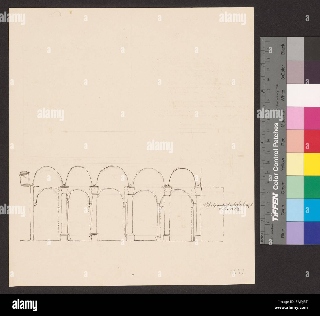 A cross-sectional drawing by Johann Rudolf Rahn from 1860 of the Church of St-Jean-Baptiste in ...