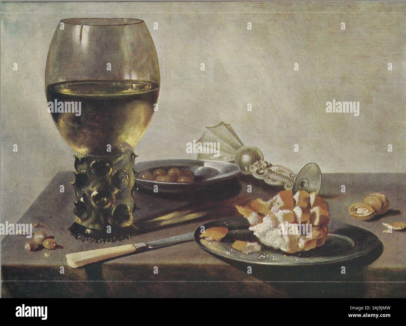 Pieter Claesz’s 'Still Life with Roemer, Glass, Bread, and Olives' from ...