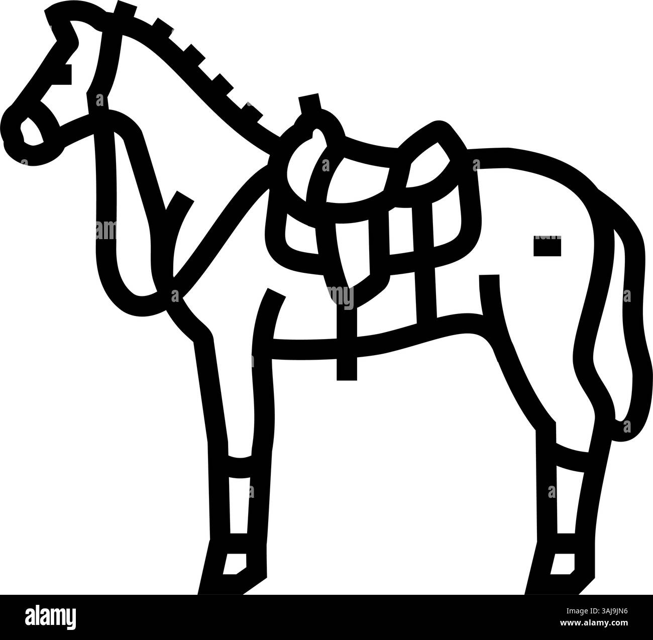 saddle horse breeding line icon vector illustration Stock Vector Image ...