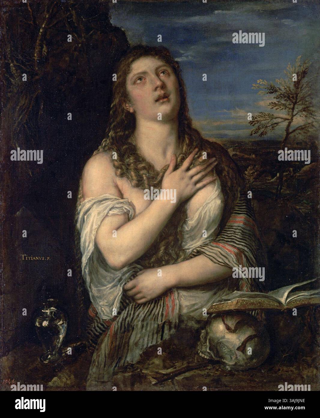This oil painting by Titian, created between 1561 and 1565, portrays ...