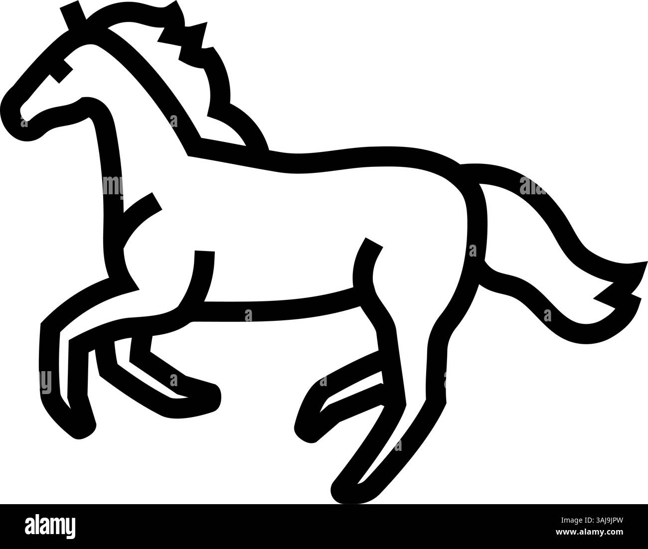 galloping horse breeding line icon vector illustration Stock Vector ...