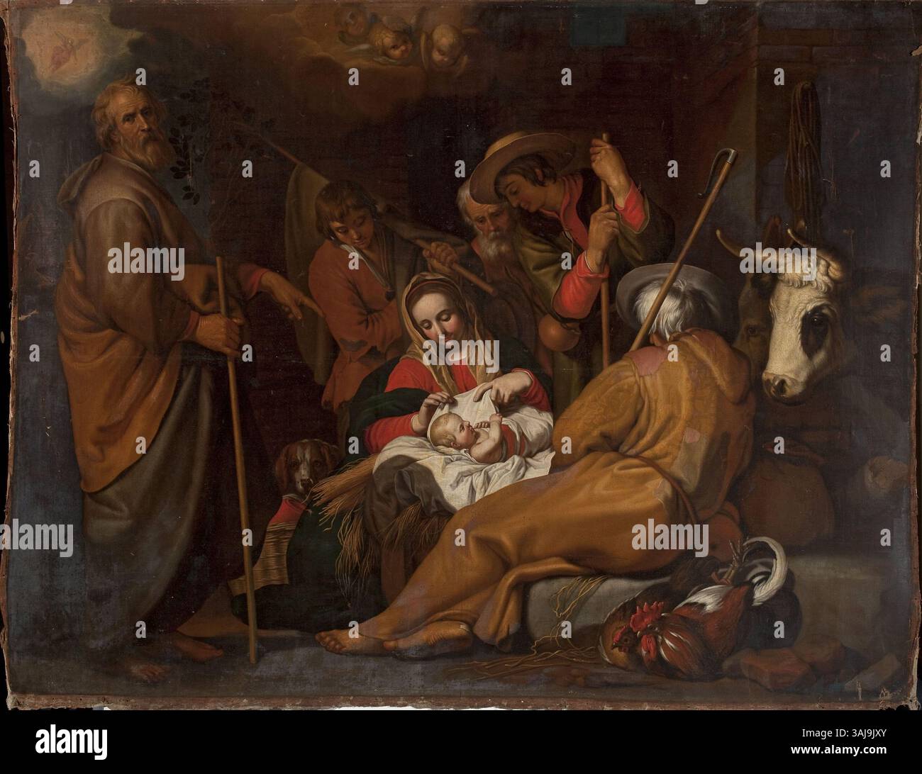 This 19th-century painting, after Abraham Bloemaert, portrays the biblical scene of the ...
