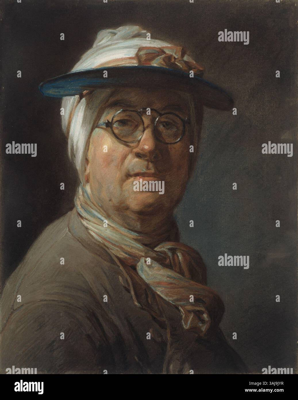 This self-portrait by Jean-Baptiste Siméon Chardin, painted in 1776 ...