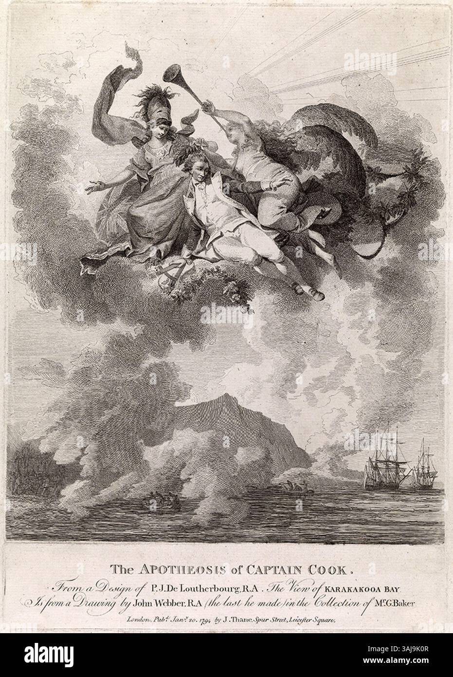 The Apotheosis of Captain Cook, painted by Philip James de Loutherbourg ...