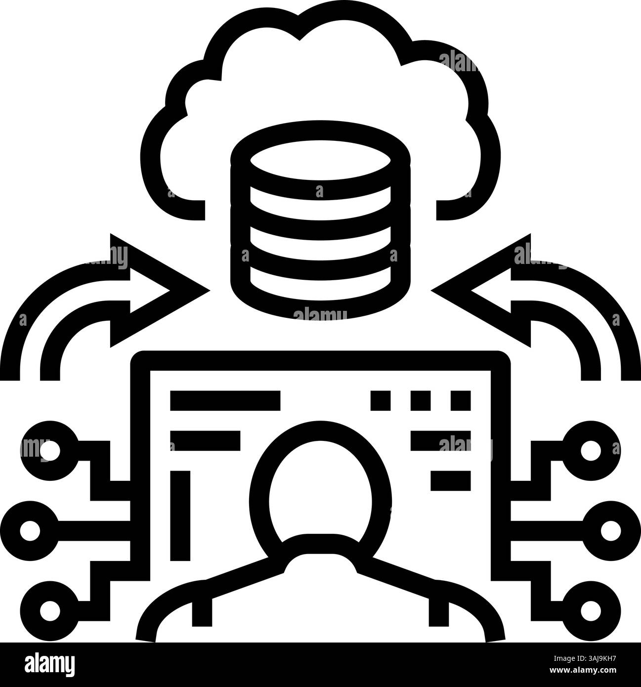 edge computing industry industry 5 5 line icon vector illustration ...