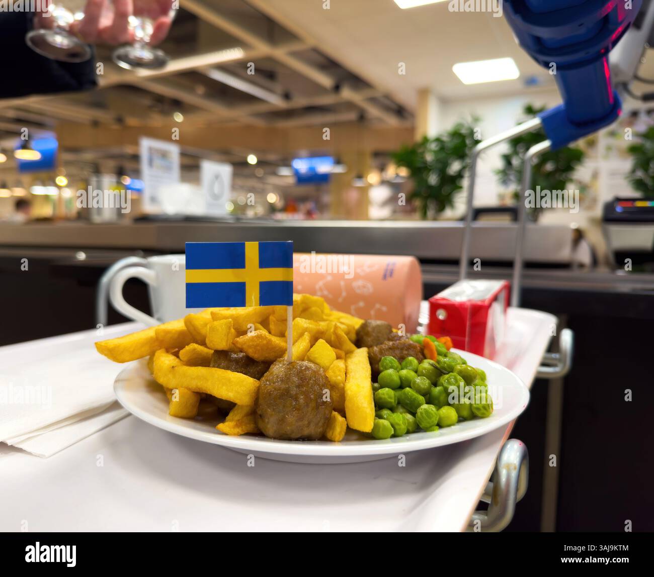 Lyon, France - Mar 15, 2025: A plate of Swedish meatballs with fries ...