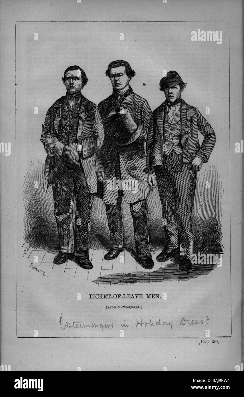 Illustration from London Labour and the London Poor depicting ticket-of ...