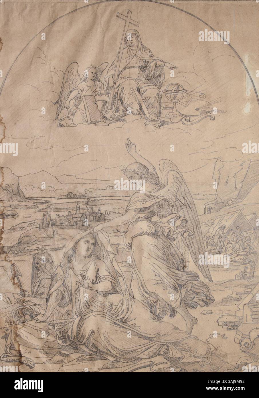 This 1849 sketch by Gheorghe Tattarescu, titled 'Renasterea Romaniei ...