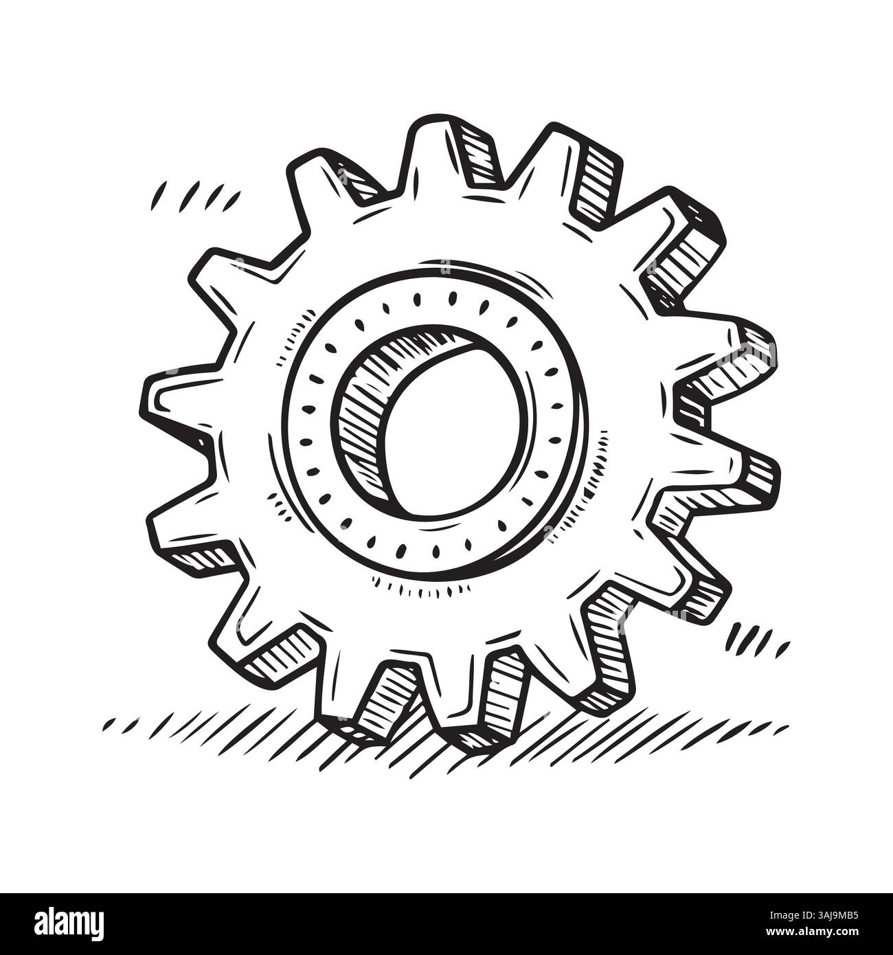 A drawing of a gear with a black background Stock Vector Image & Art ...