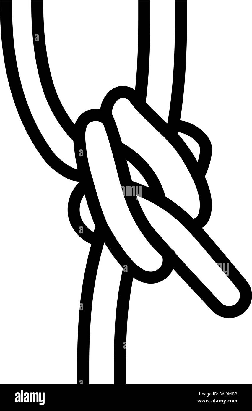 rolling hitch nautical knot line icon vector illustration Stock Vector ...