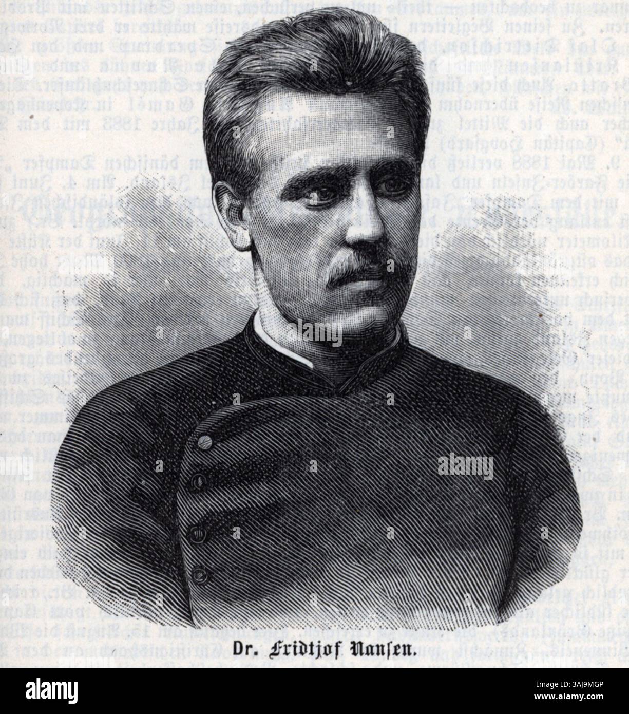 Fridtjof Nansen, a renowned Norwegian explorer, is depicted in a ...