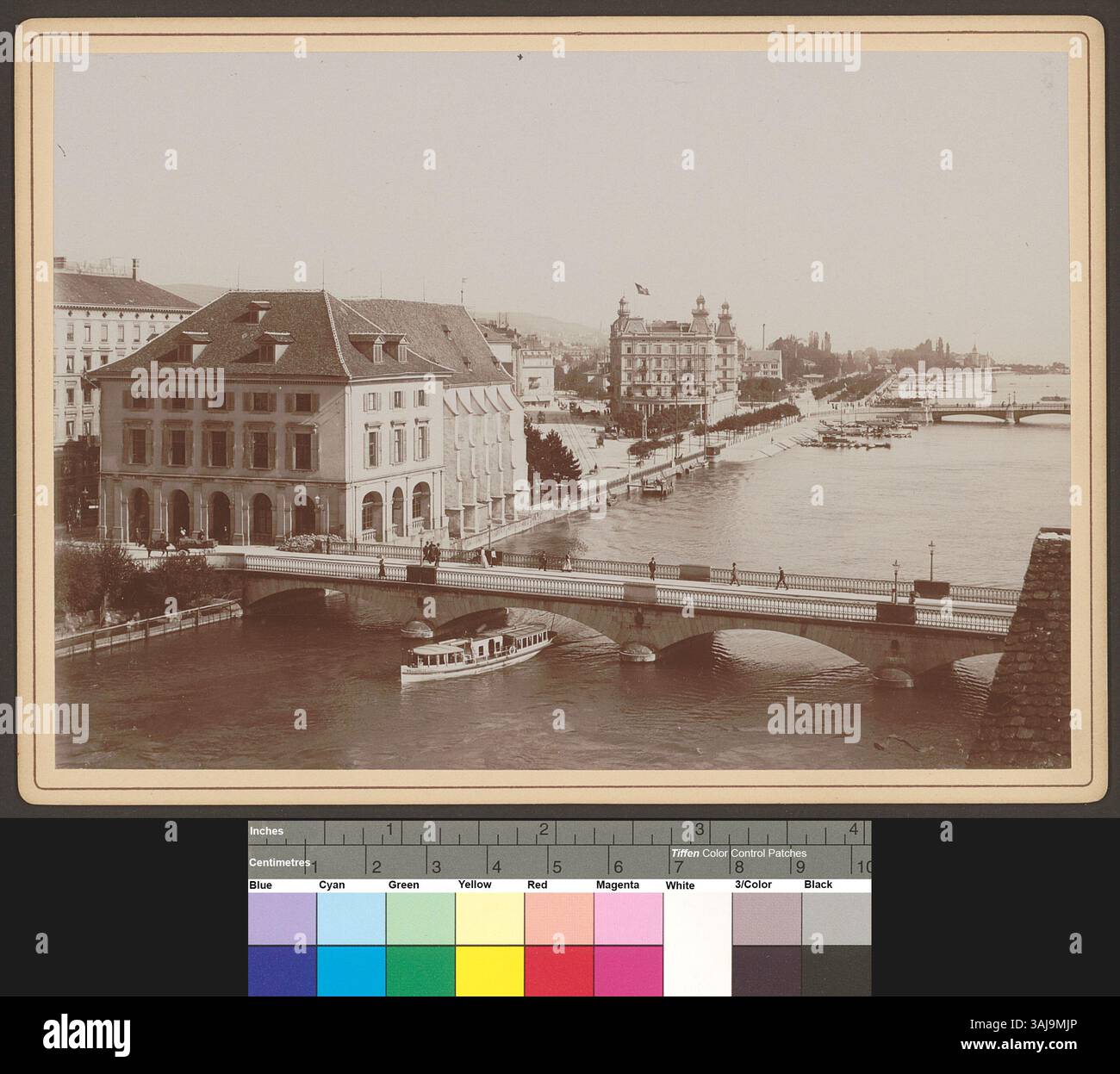 Photograph from 1892 showing a ship passing under the Helmhausbrücke in ...