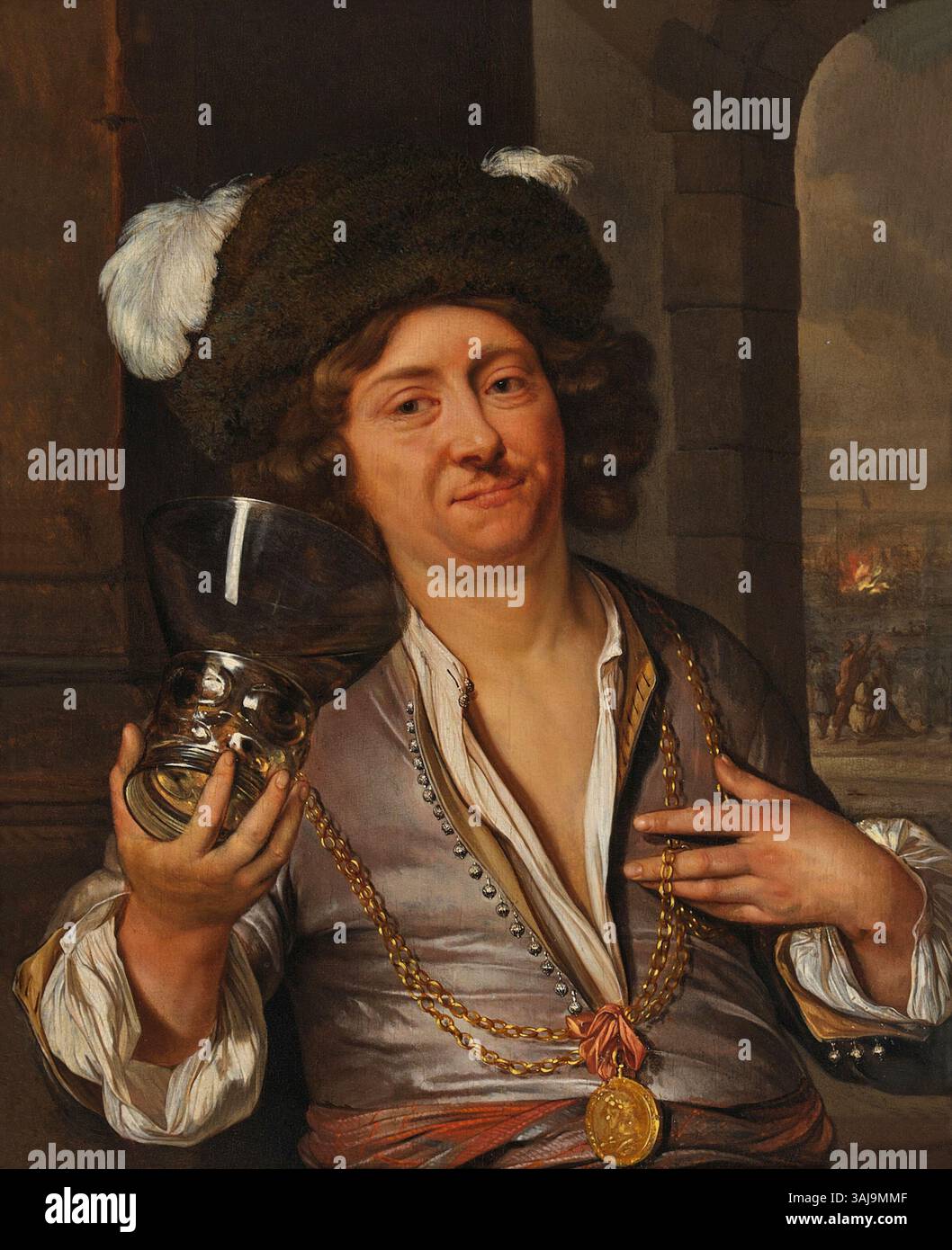 Eglon van der Neer’s 1675 self-portrait, ‘Self-Portrait as a Merry ...