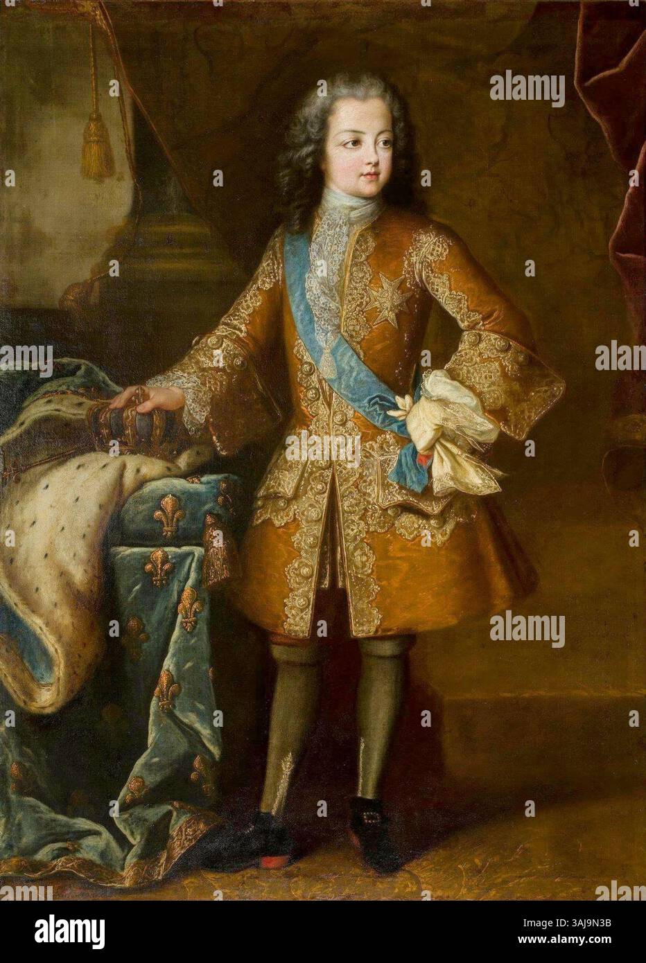 Louis-Rene de Vialy’s 1718 portrait of King Louis XV at the age of ...