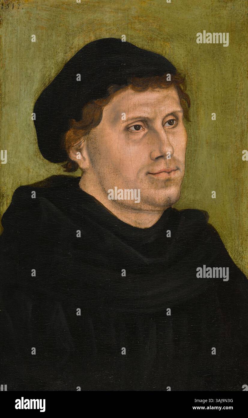 This 1517 portrait by Lucas Cranach the Elder depicts Martin Luther ...