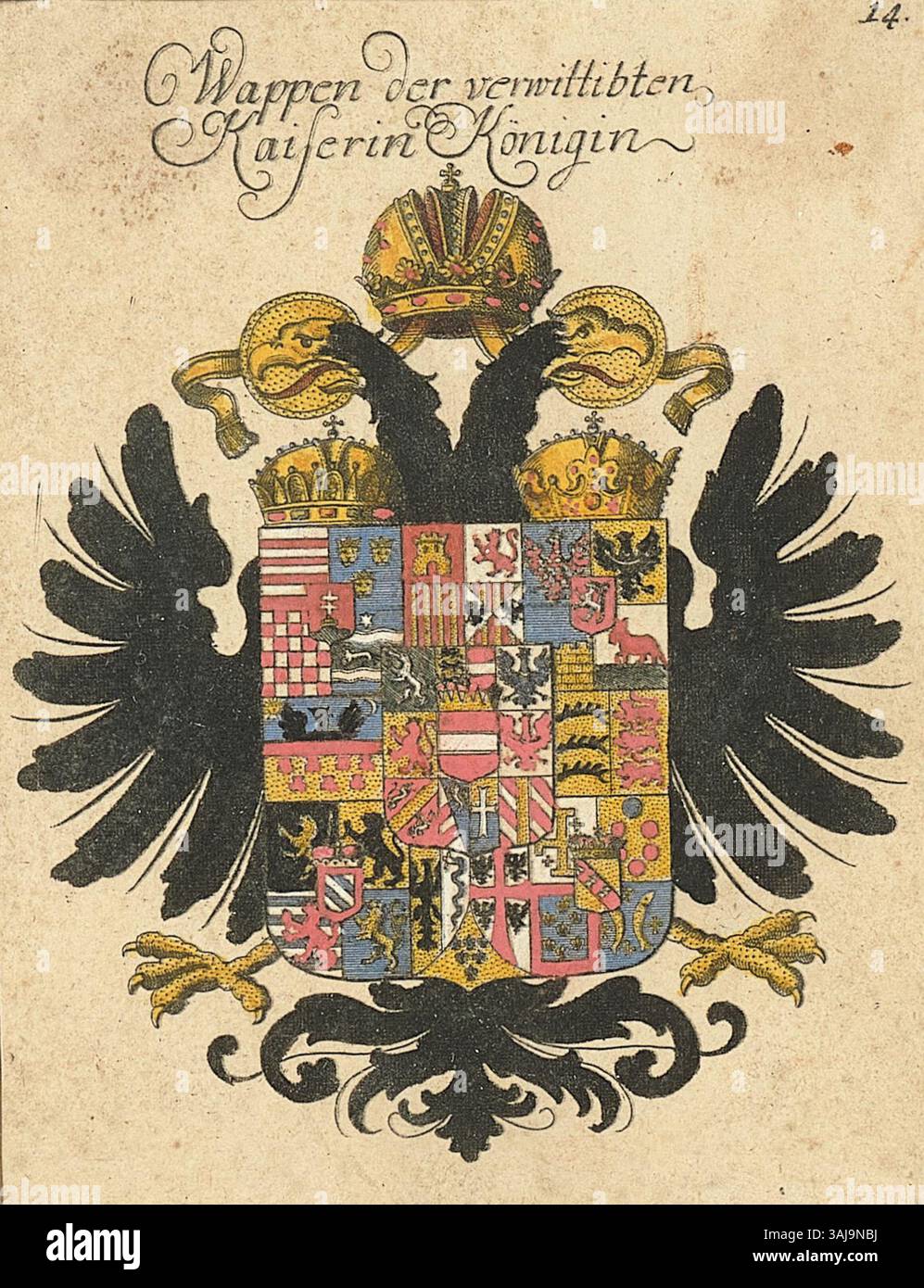 This copper engraving from around 1770 depicts the coat of arms of the ...