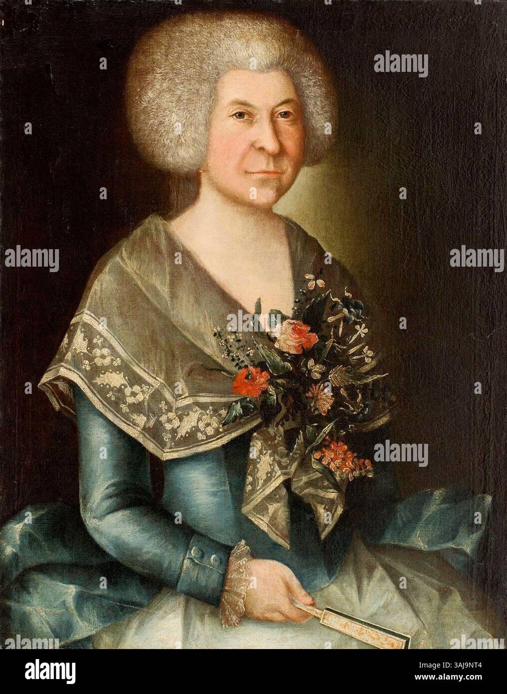 This 1790 oil painting, titled 'Kobieta z wachlarzem' (Woman with a Fan ...