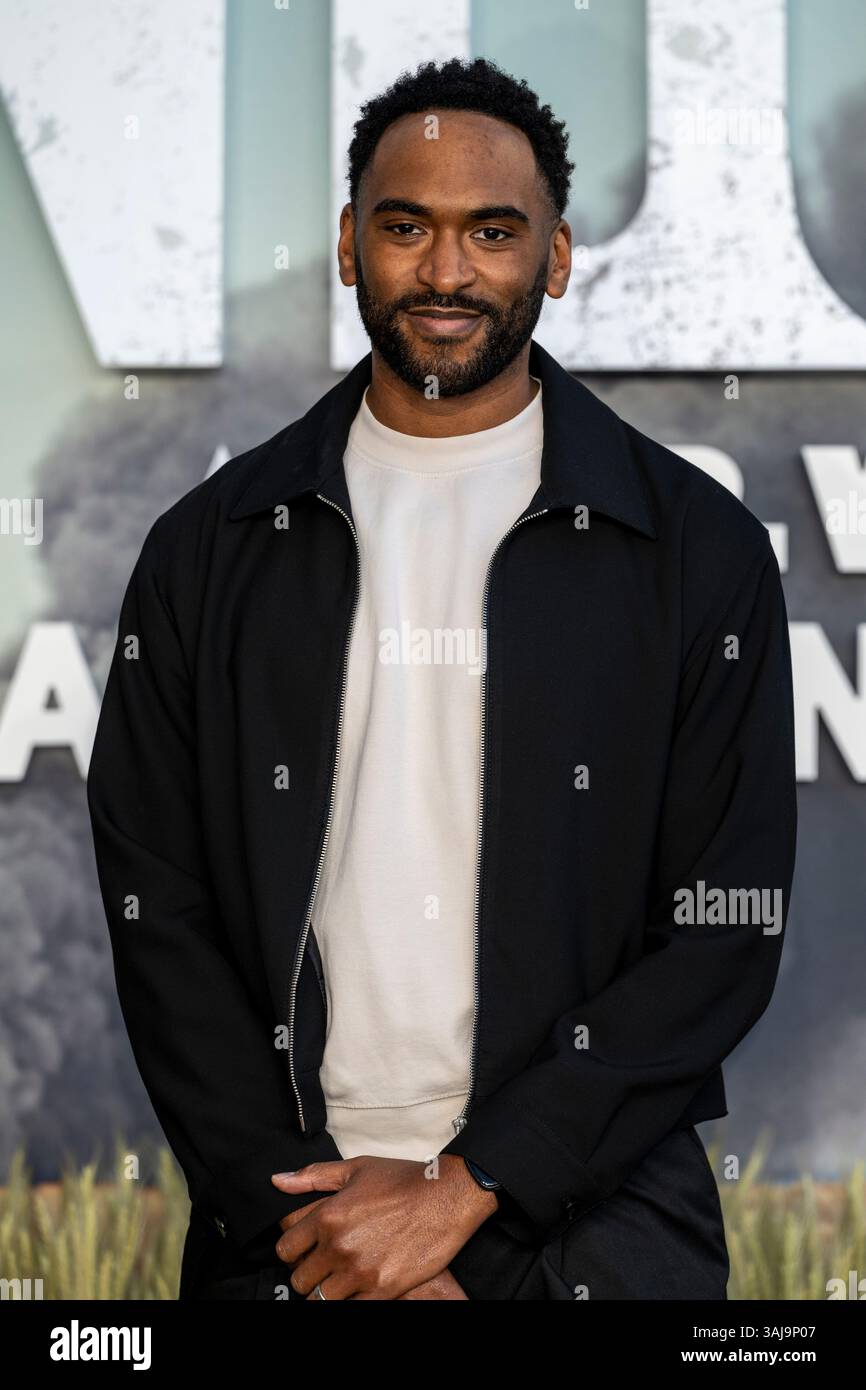 London, UK. 10 April 2025.Tyler Fayose, actor, attends the UK premiere ...