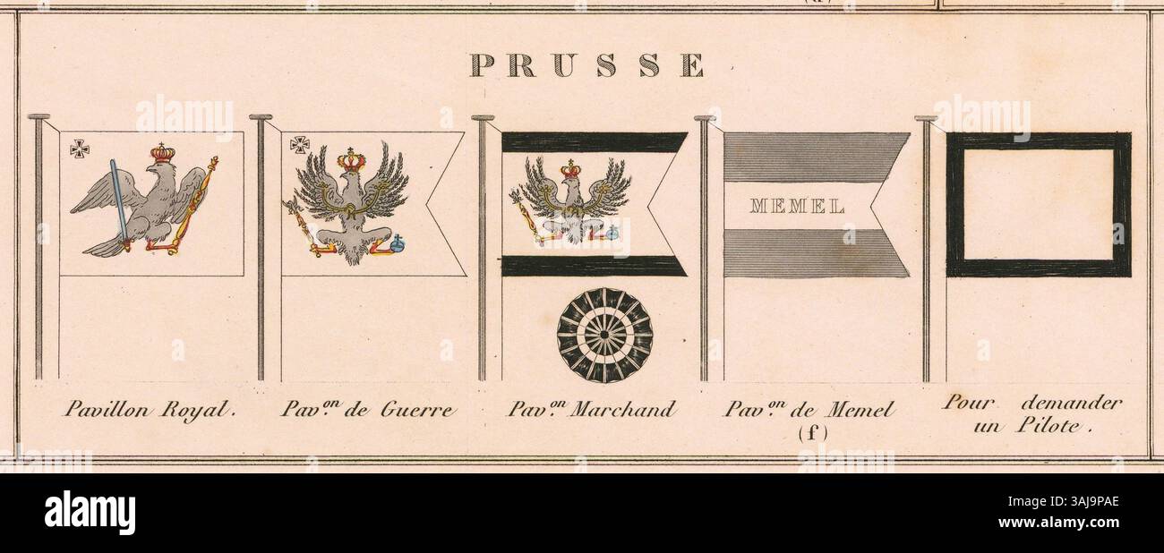 This 1850 work, ‘Pavillons Et Cocardes Des Principales Puissances Du ...
