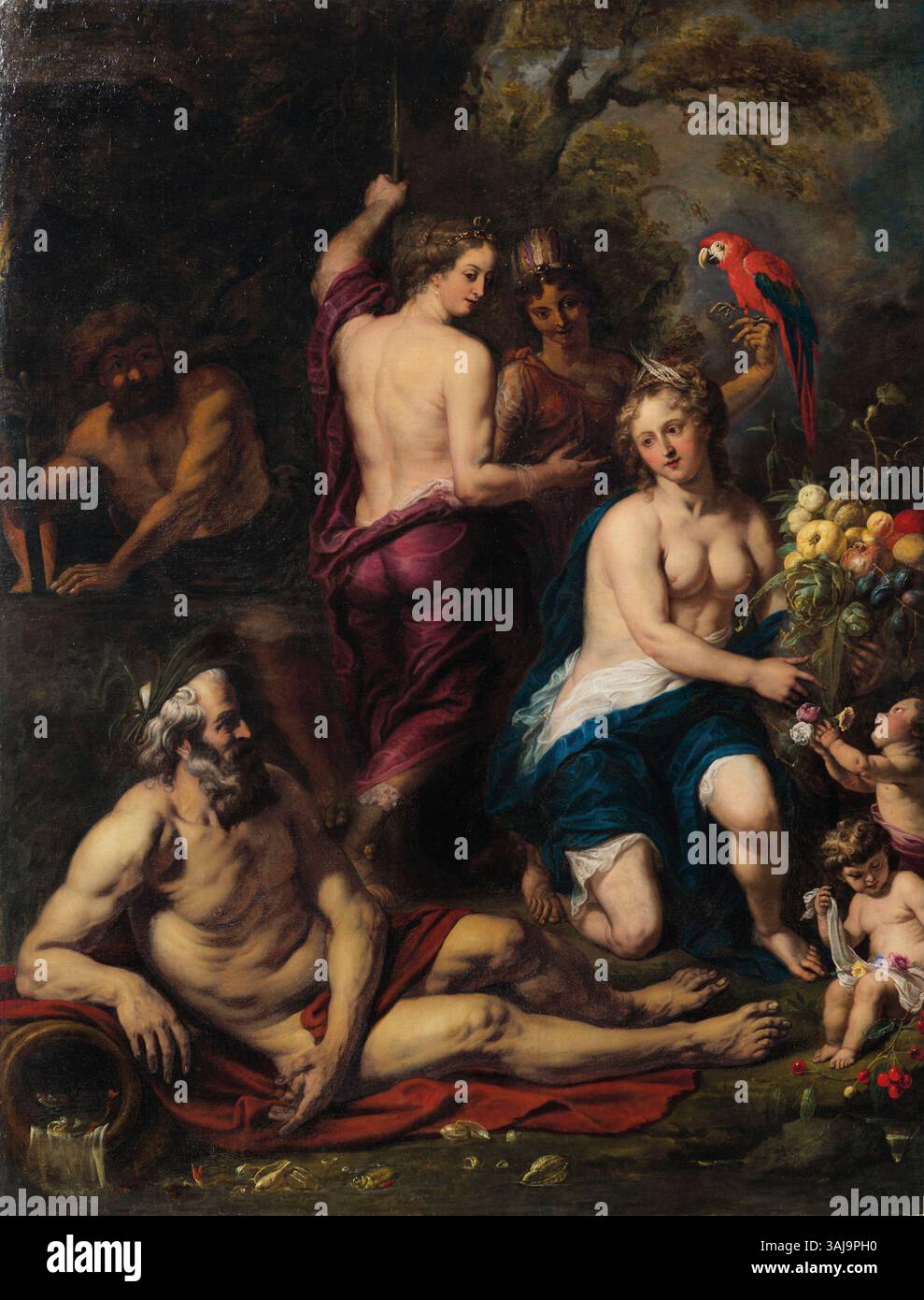 This painting by Jan van den Hoecke and Adriaen van Utrecht, created between 1630 and 1651 ...