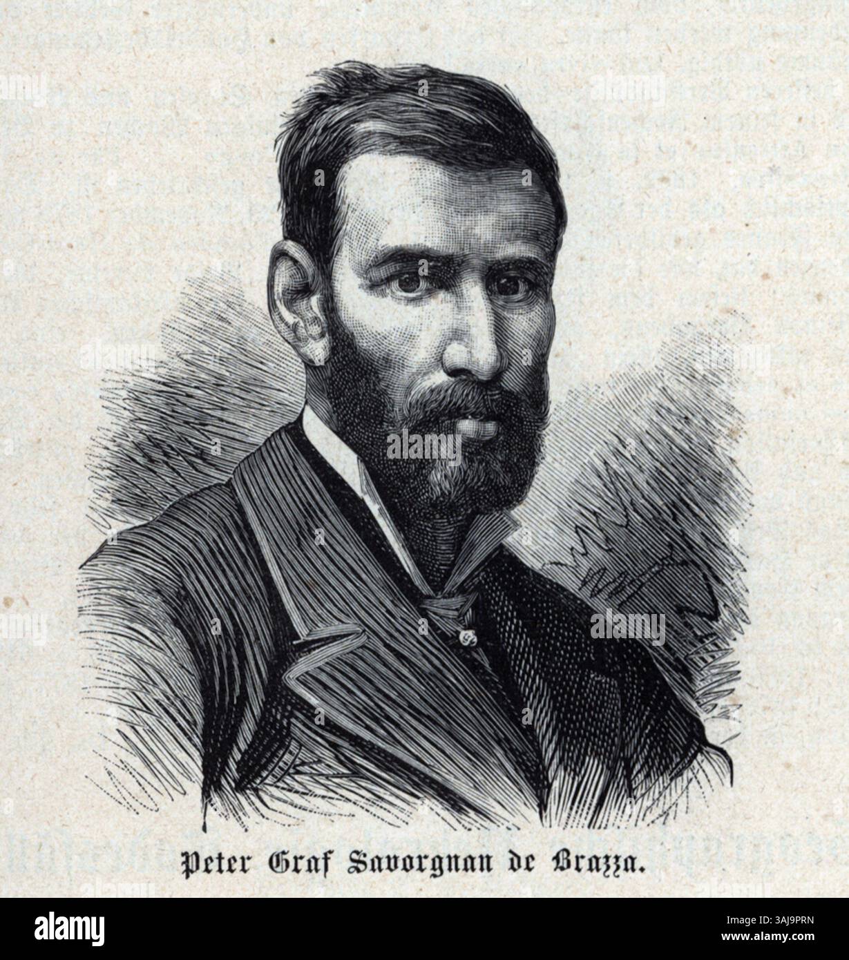 Portrait of Pierre Savorgnan de Brazza, painted in 1883. The artwork ...