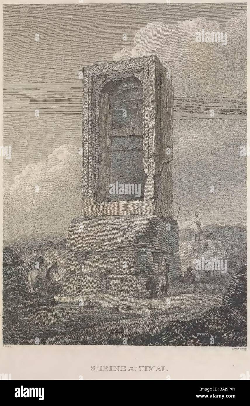 This 1809 drawing by William Angus depicts the shrine at Timai, Egypt ...