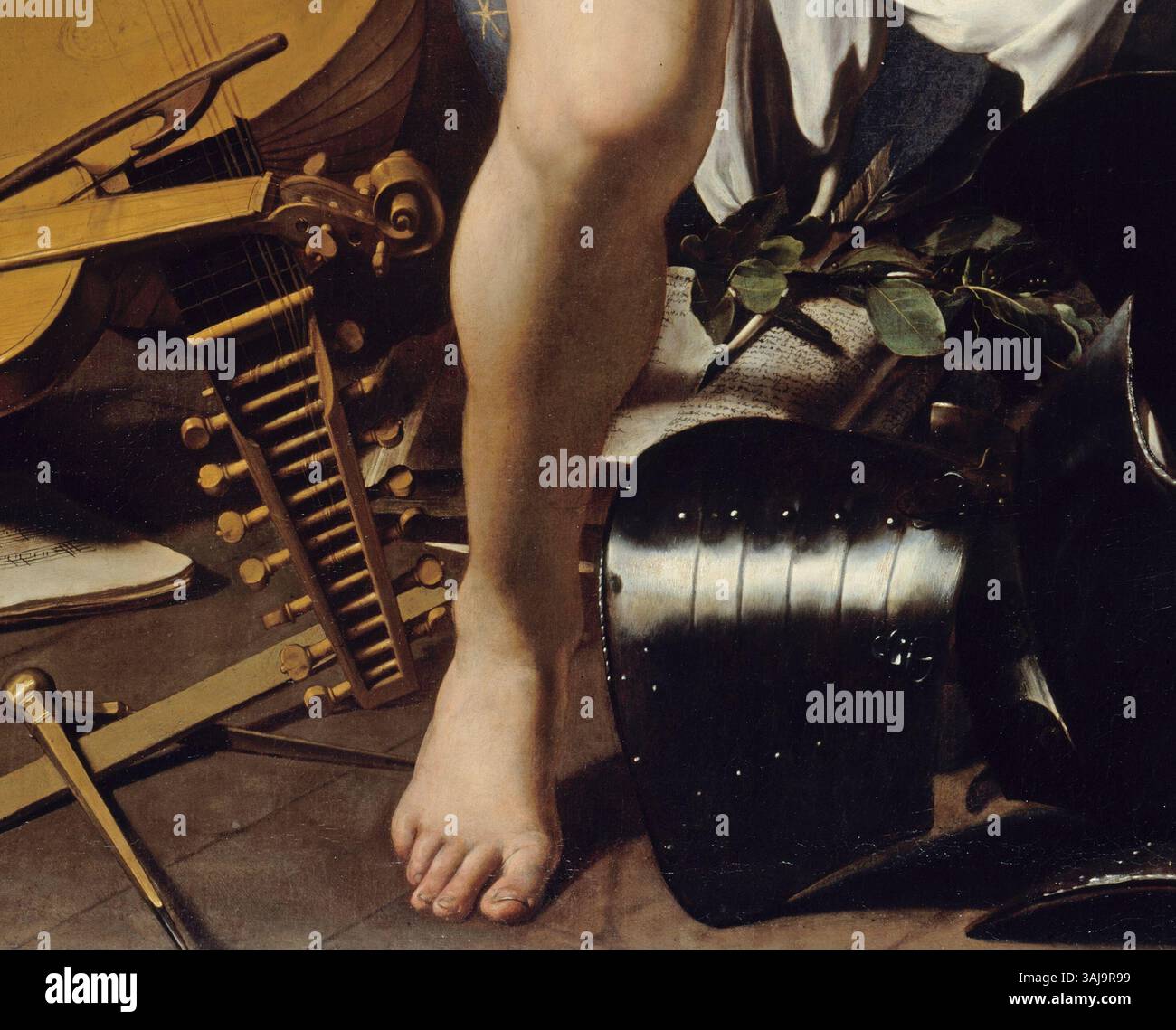 Caravaggio’s *Cupid as Victor* from 1601–1602 is famous for its dramatic chiaroscuro and ...