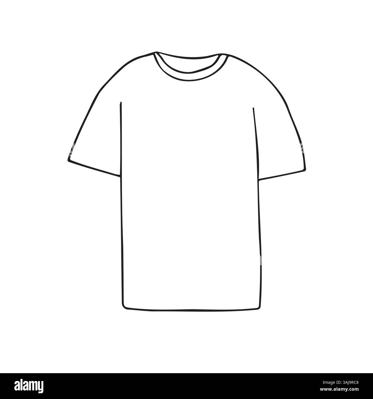 Vector hand drawn sketch doodle outline t-shirt isolated on white ...